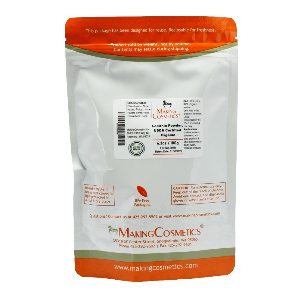 Lecithin Powder, USDA Certified Organic 1075 | MakingCosmetics